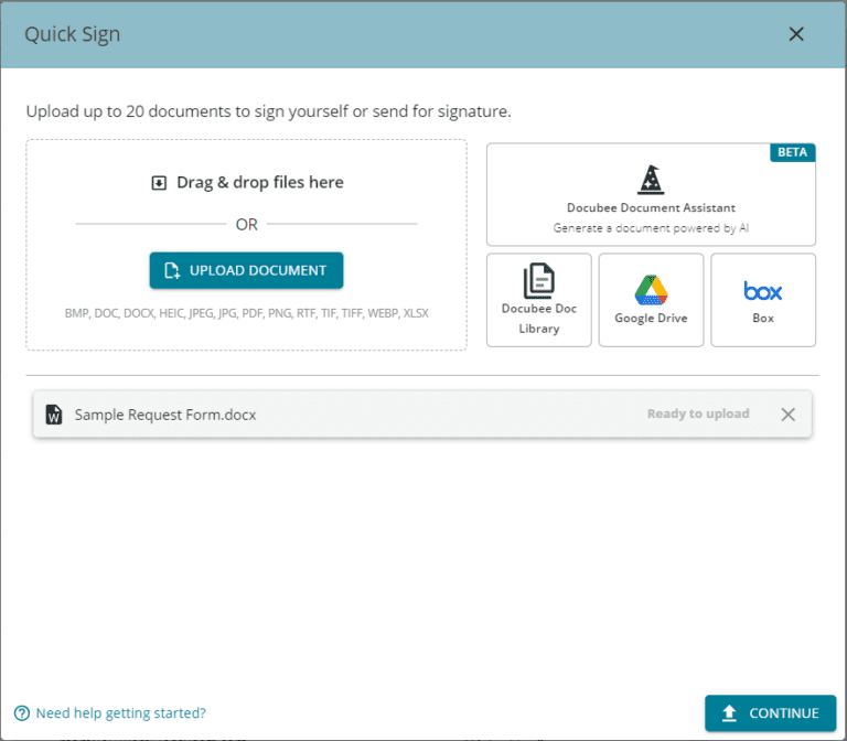 Quick Sign | Docubee
