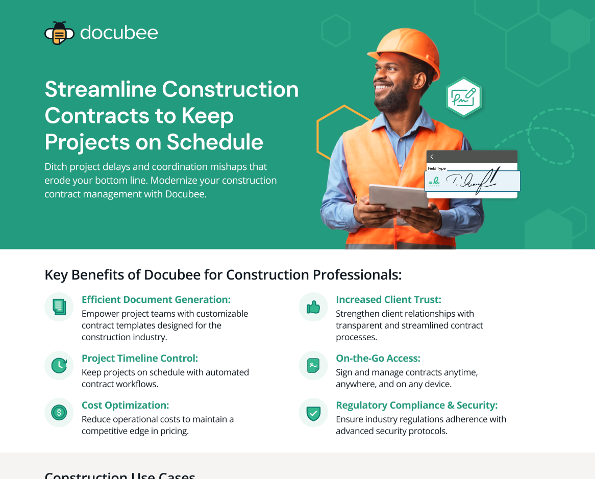 Construction Contract Management Fact Sheet Docubee