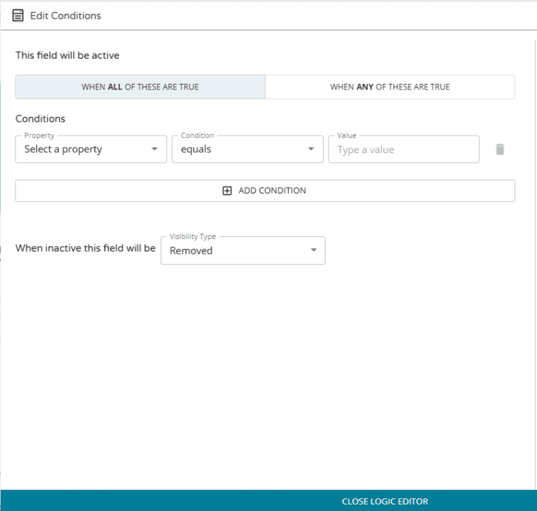 Edit Conditions Modal | Docubee